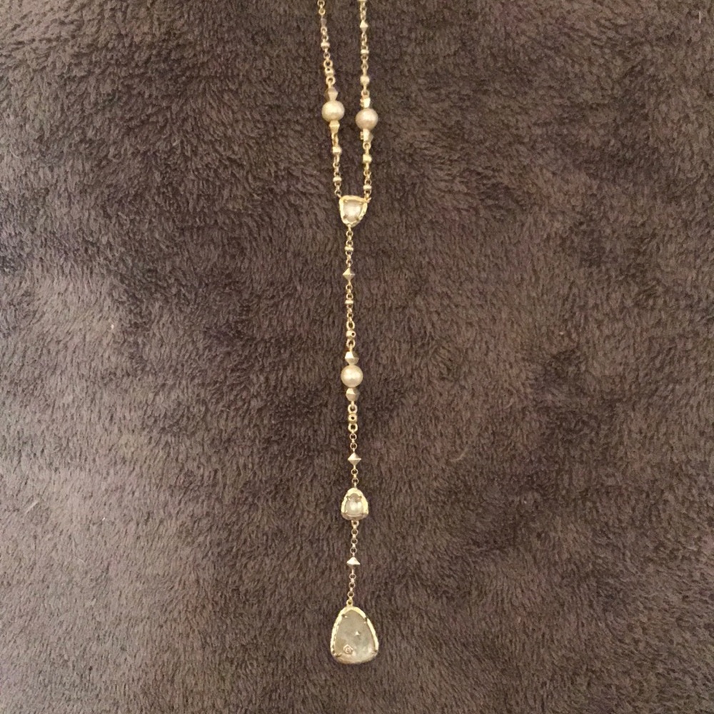 Rare Kendra Scott Pearl Lucielle Y Necklace - Gem